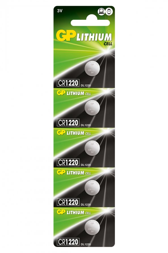 GP CR1220 3v Pil Araç kumanda pili - Mettzchrom, Kodak, GP,